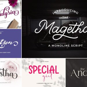 Display & Script Font Bundle - Font Bundle, Handwritten Font ...