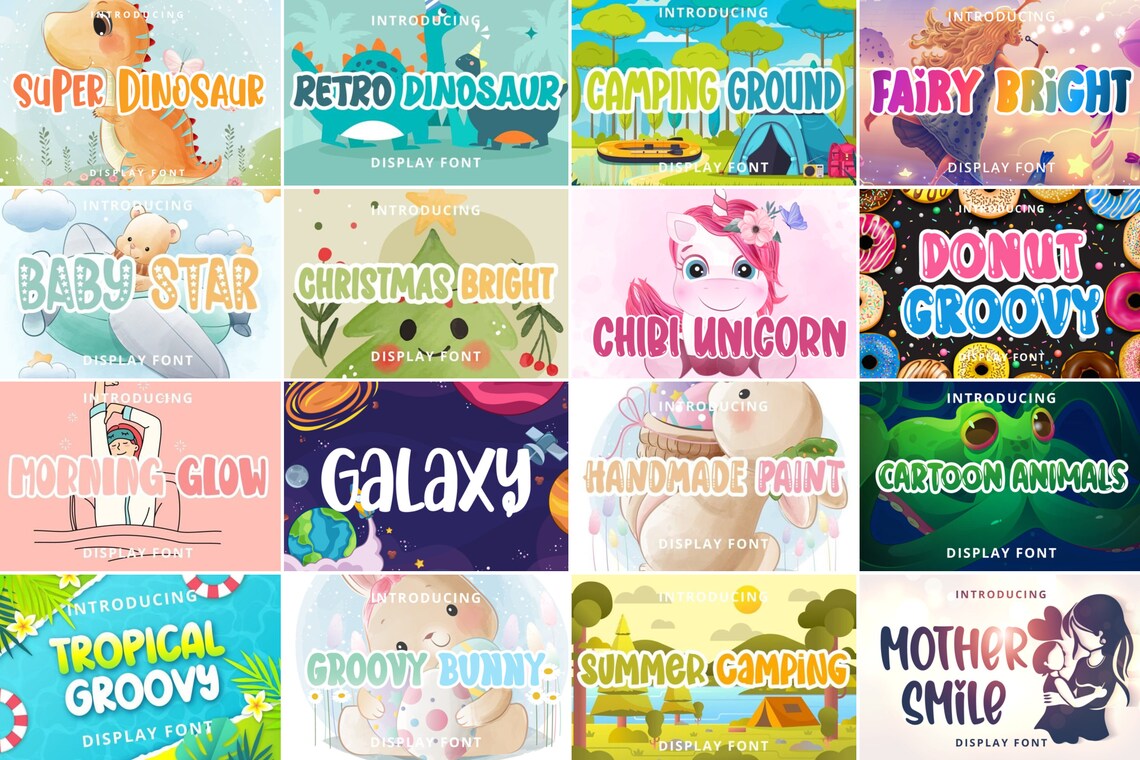 64+ Mega Cute Font Collection Bundle, Fonts Bundle Collection With ...