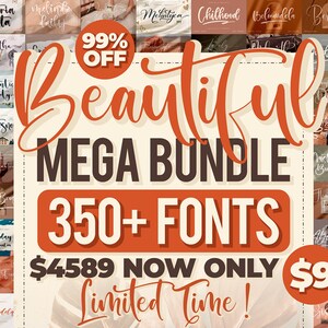 Mega Collections Font Bundle - Font Bundle, Cricut Fonts, Procreate ...