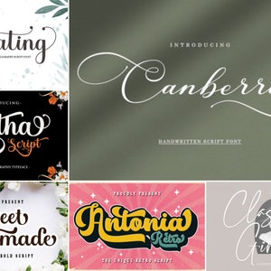 New Bundle Collection Font Bundle - Cricut Fonts - Procreate Fonts ...