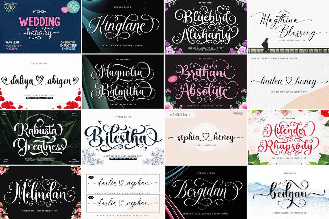 Absolute Font Collection - Font Bundle, Handwritten Font, Calligraphy ...