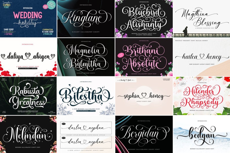 Absolute Font Collection - Font Bundle, Handwritten Font, Calligraphy Font, Script Font, Cricut ...