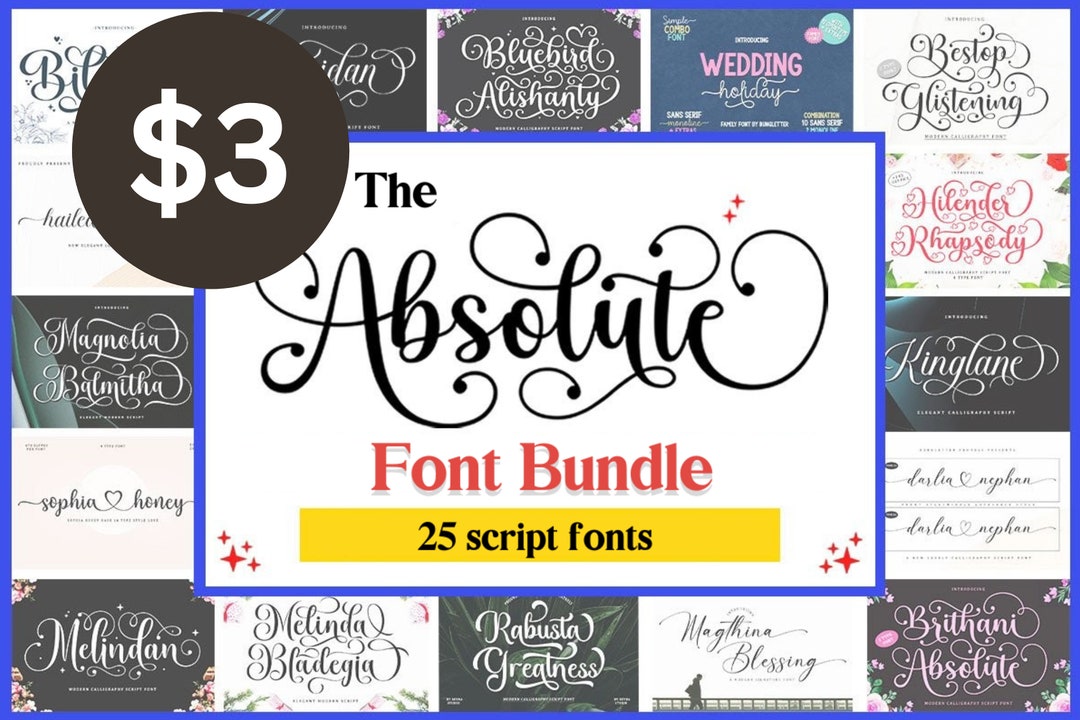 Absolute Font Collection - Font Bundle, Handwritten Font, Calligraphy ...