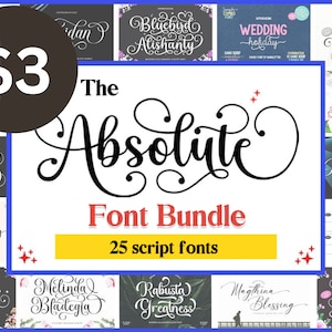 Absolute Font Collection - Font Bundle, Handwritten Font, Calligraphy Font, Script Font, Cricut ...