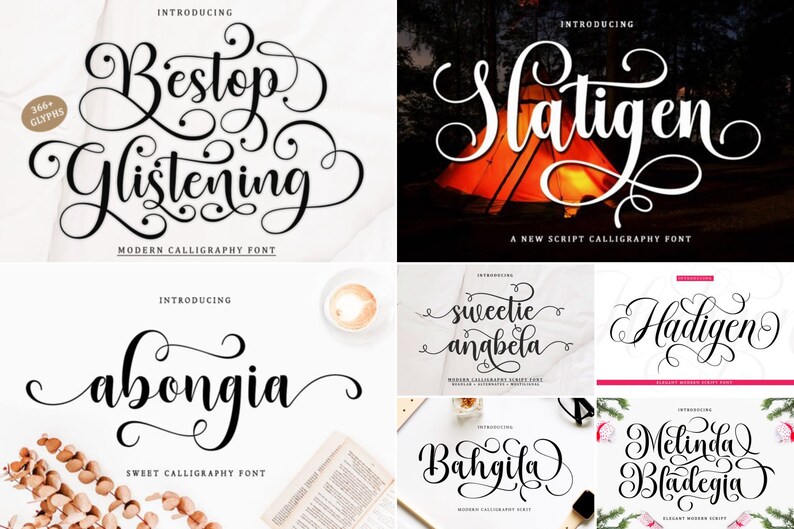 Absolute Font Collection - Font Bundle, Handwritten Font, Calligraphy Font, Script Font, Cricut ...