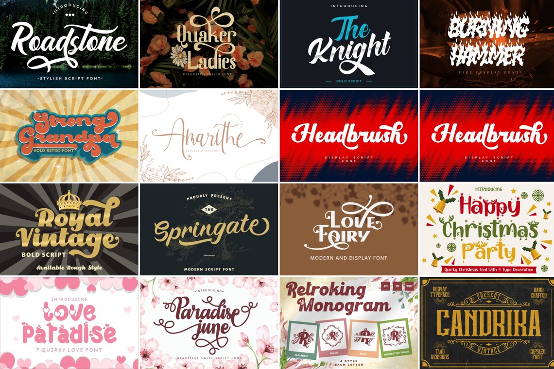 117 Font Bundle Calligraphy Font, Script Font, Farmhouse Font, Cricut Font, Procreate Font ...