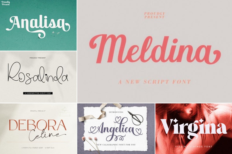 Display & Script Font Bundle Font Bundle, Handwritten Font, Calligraphy Font, Script Font ...