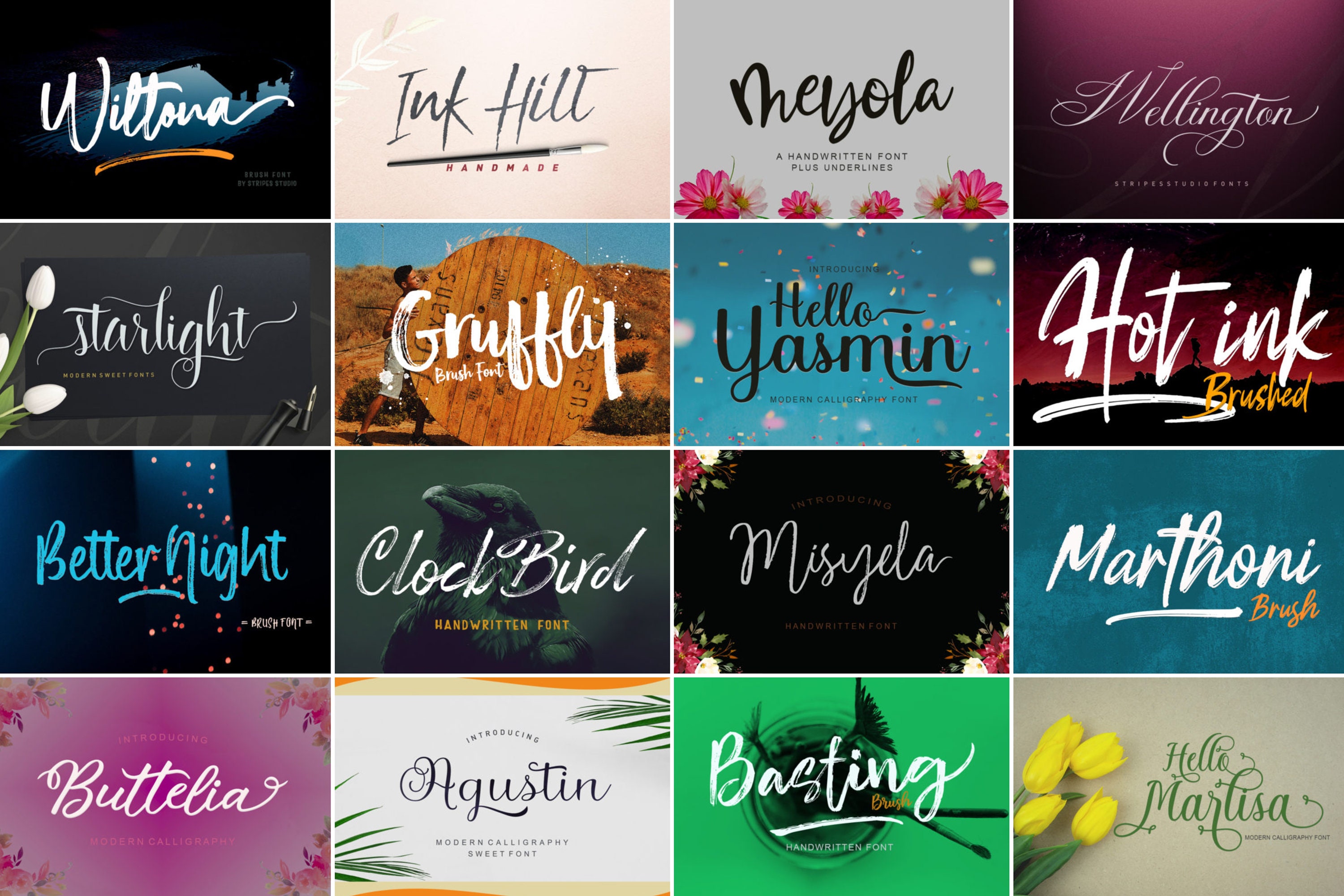 50+ Fonts Bundle Collection With Tails That Can Be Use on Cricut ...