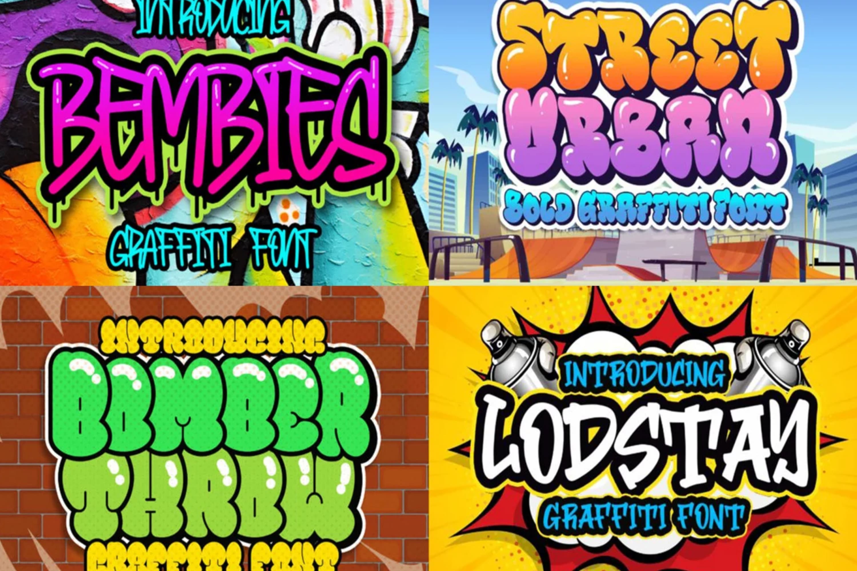 Graffiti Font Bundle, Urban Font, Vintage Font, Retro Font, Street Font ...