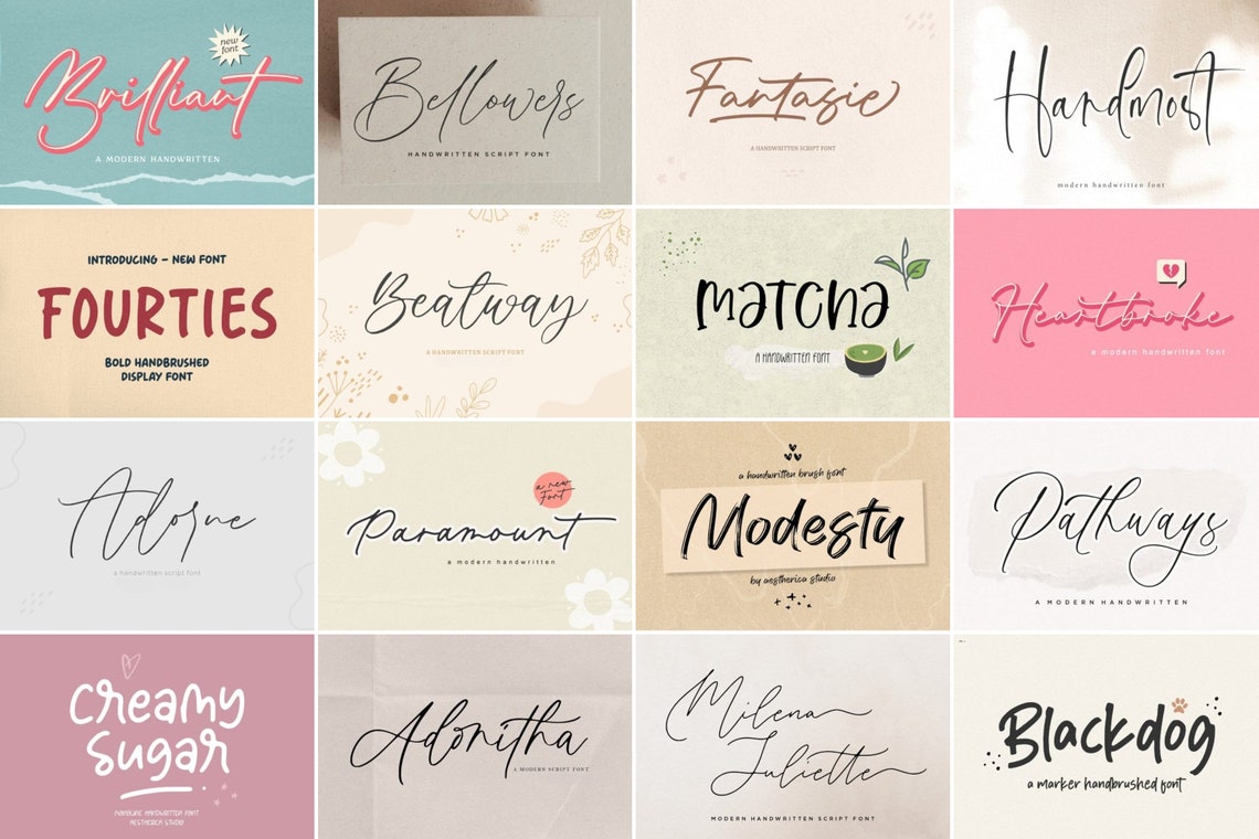 New Magical Font Bundle - Font Bundle, Handwritten Font, Calligraphy ...