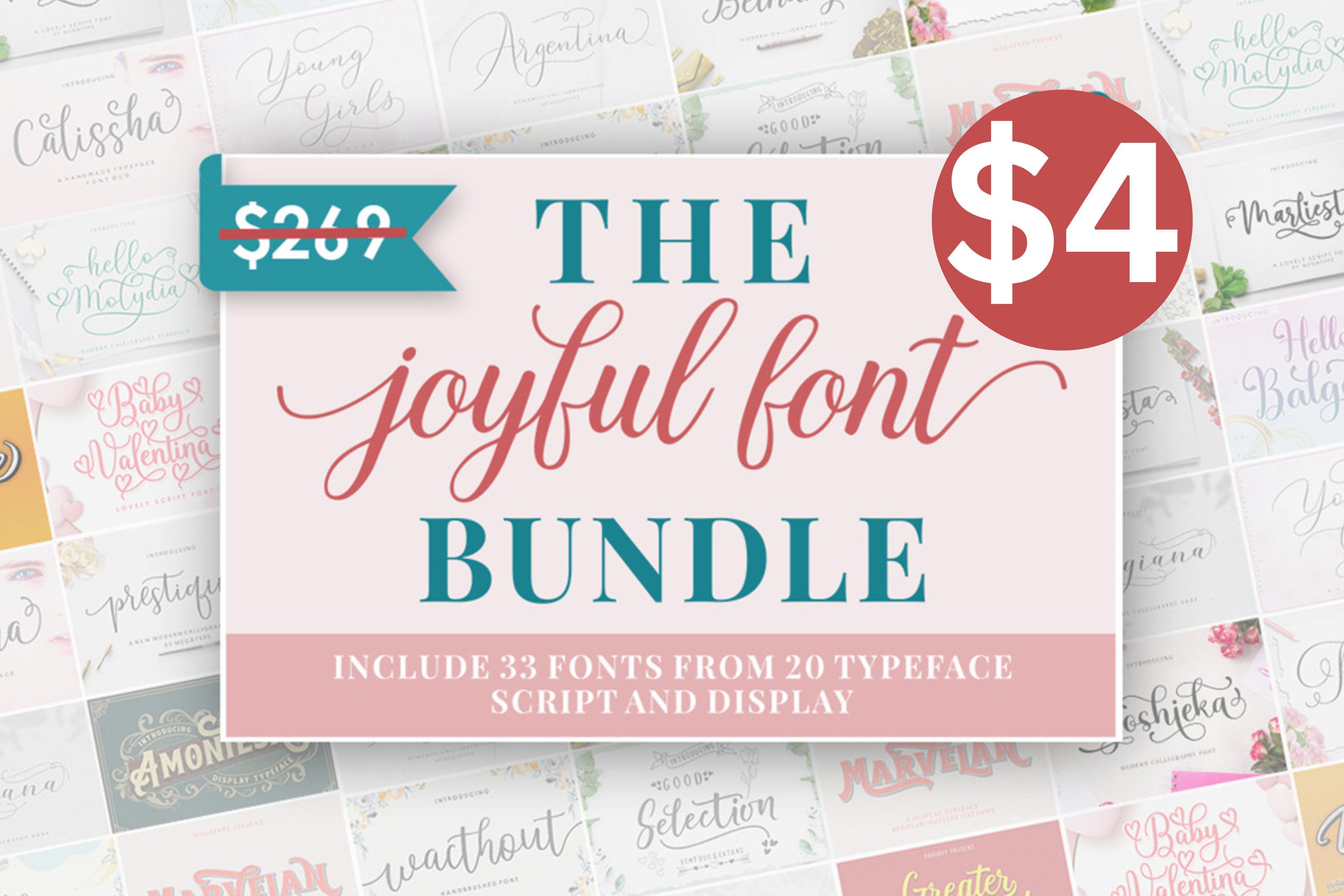 The Joyful Font Bundle Collection - Font Bundle, Cricut Font, Font ...
