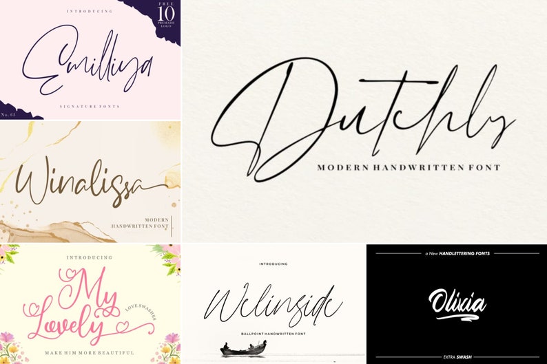 Mega Fonts Bundle, Handwritten Fonts, Calligraphy Fonts, Cricut Font ...