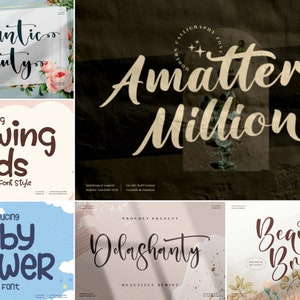 Mega Collections Font Bundle - Font Bundle, Cricut Fonts, Procreate ...