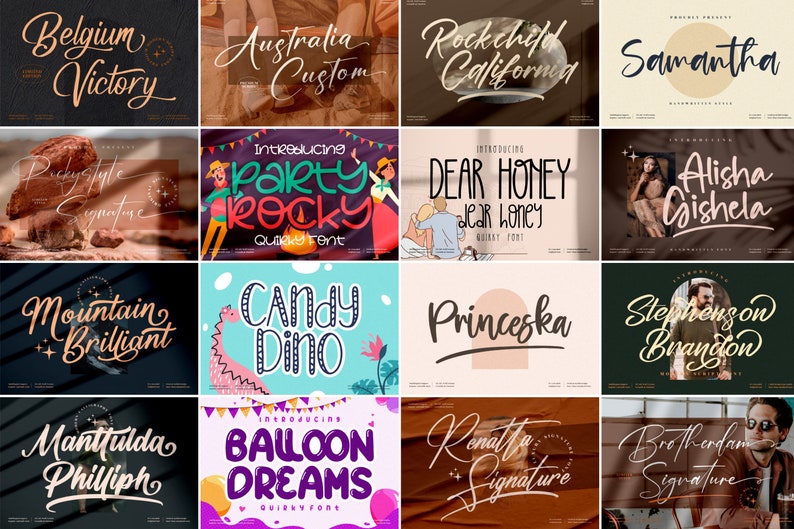 Mega Collections Font Bundle - Font Bundle, Cricut Fonts, Procreate ...