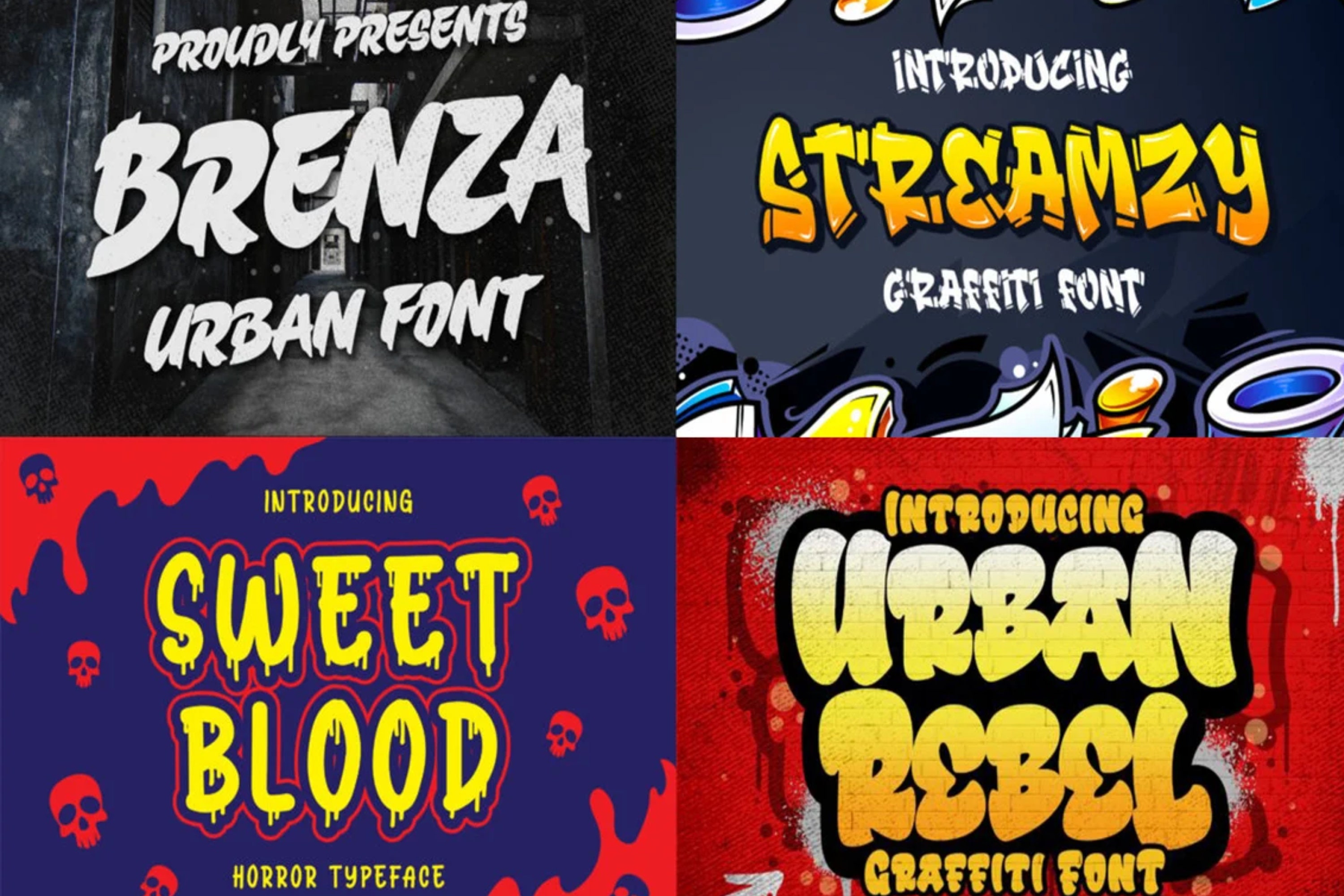 Graffiti Font Bundle, Urban Font, Vintage Font, Retro Font, Street Font ...