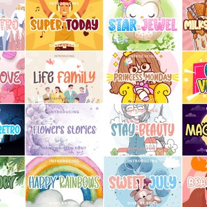 64+ Mega Cute Font Collection Bundle, Fonts Bundle Collection With ...