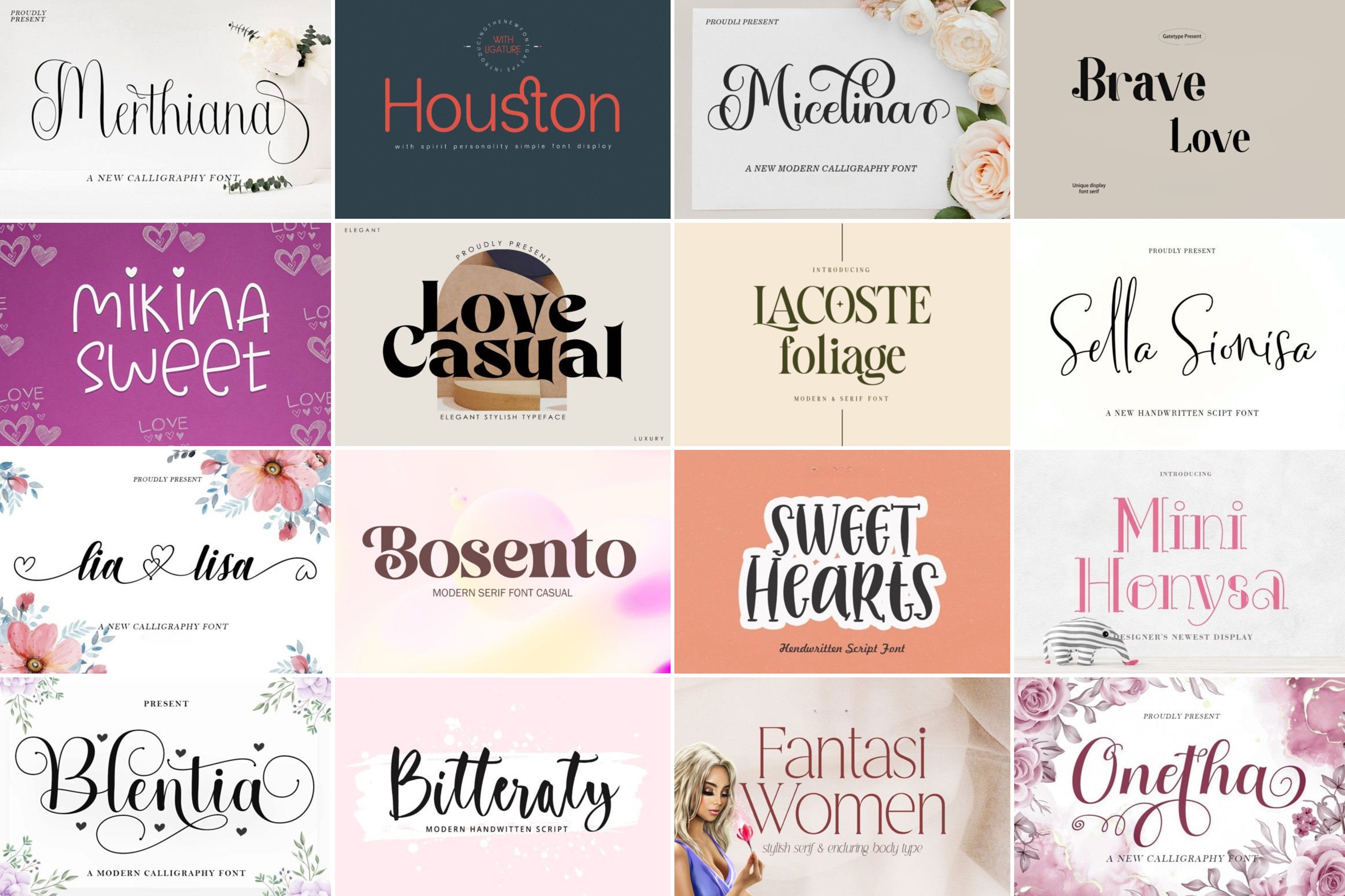 Display & Script Font Bundle - Font Bundle, Handwritten Font ...