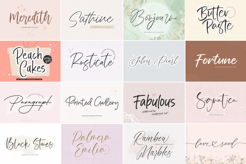 New Magical Font Bundle - Font Bundle, Handwritten Font, Calligraphy ...