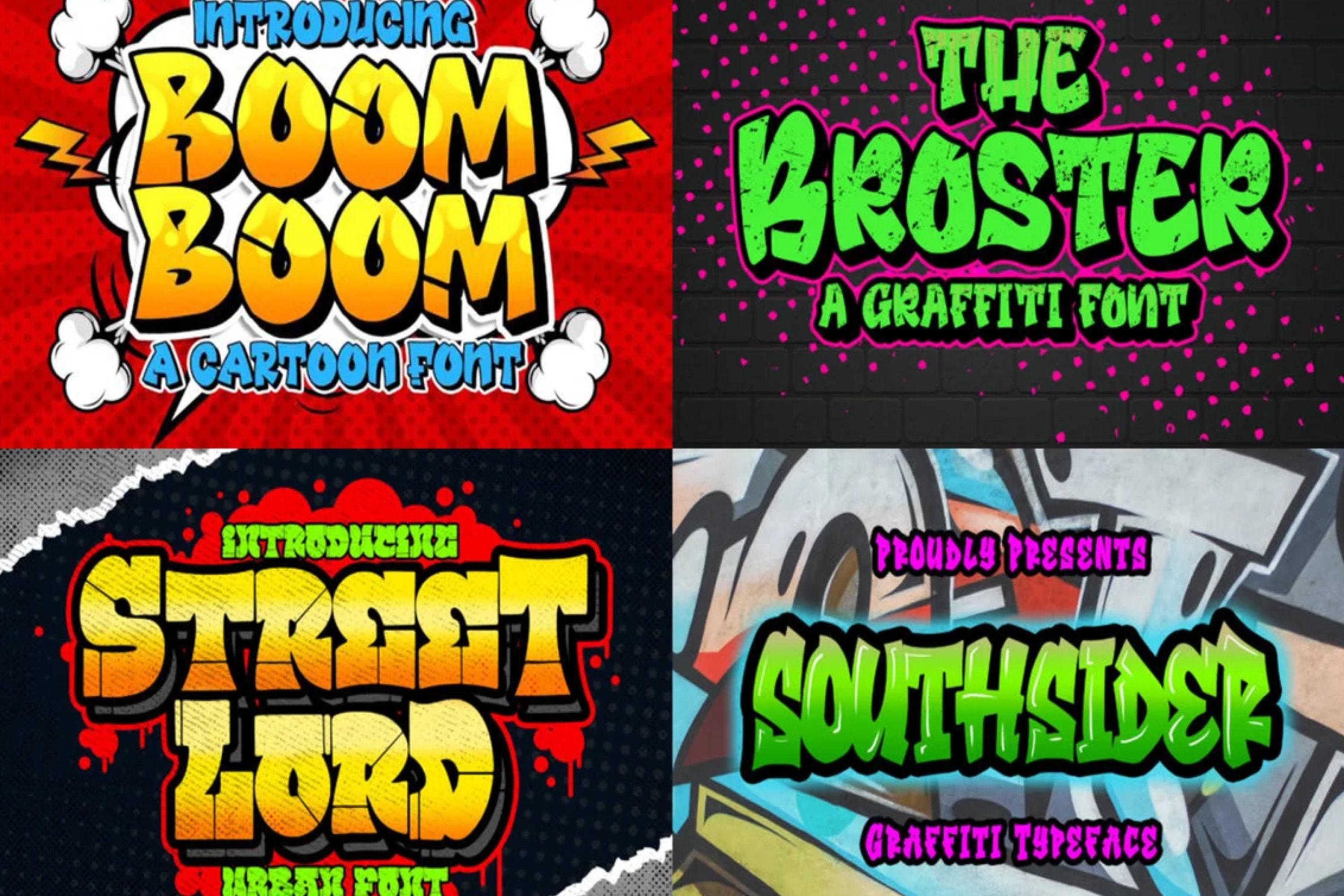 Graffiti Font Bundle, Urban Font, Vintage Font, Retro Font, Street Font ...