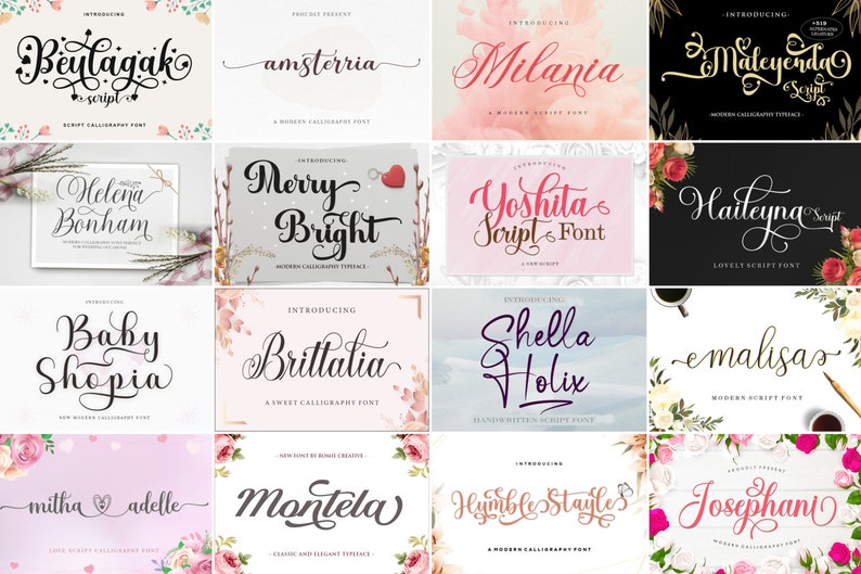 New Bundle Collection Font Bundle - Cricut Fonts - Procreate Fonts ...