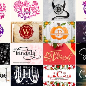 Decorative Font and Monogram Font Bundle - Calligraphy Fonts,cricut ...