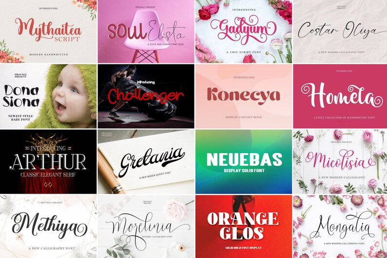 Display & Script Font Bundle - Font Bundle, Handwritten Font ...