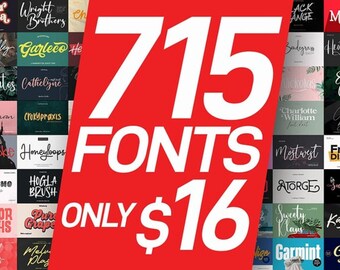 New Bundle Collection Font Bundle Cricut Fonts Procreate Fonts ...