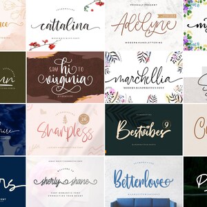Mega Fonts Bundle, Handwritten Fonts, Calligraphy Fonts, Cricut Font ...
