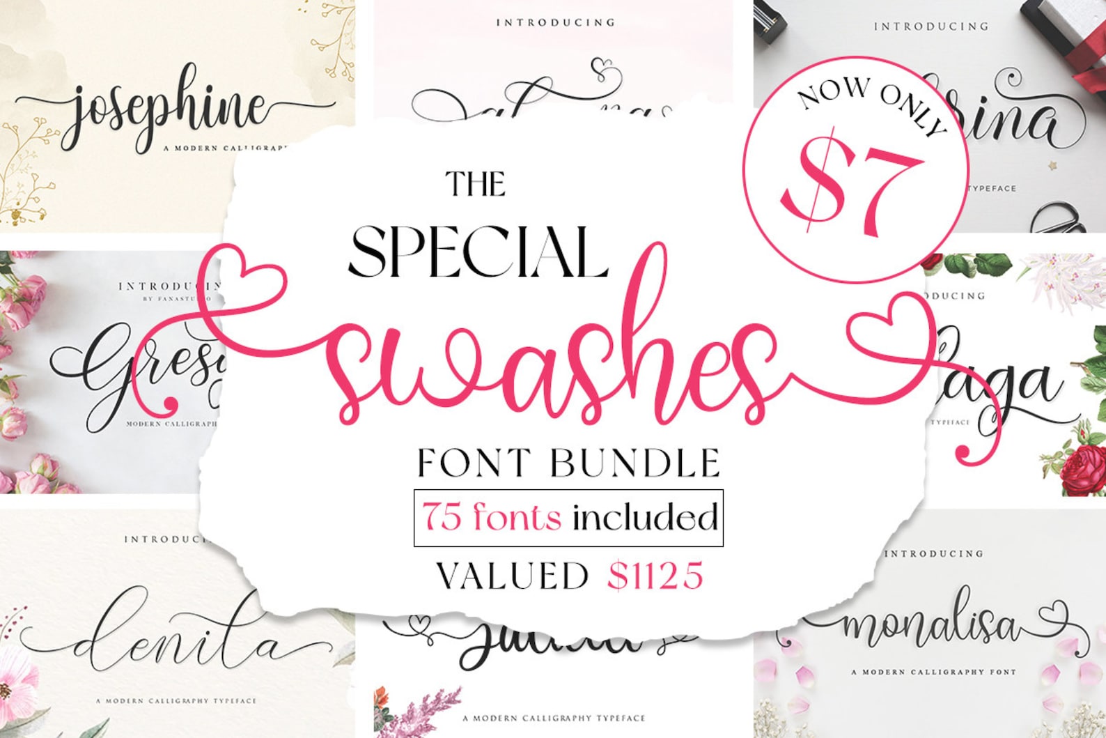 The Special Swashes Font Bundle 75+ Fonts Bundle Collection With Tails ...