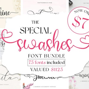 The Special Swashes Font Bundle 75+ Fonts Bundle Collection With Tails ...