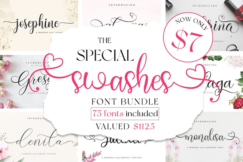 The Special Swashes Font Bundle 75+ Fonts Bundle Collection With Tails ...
