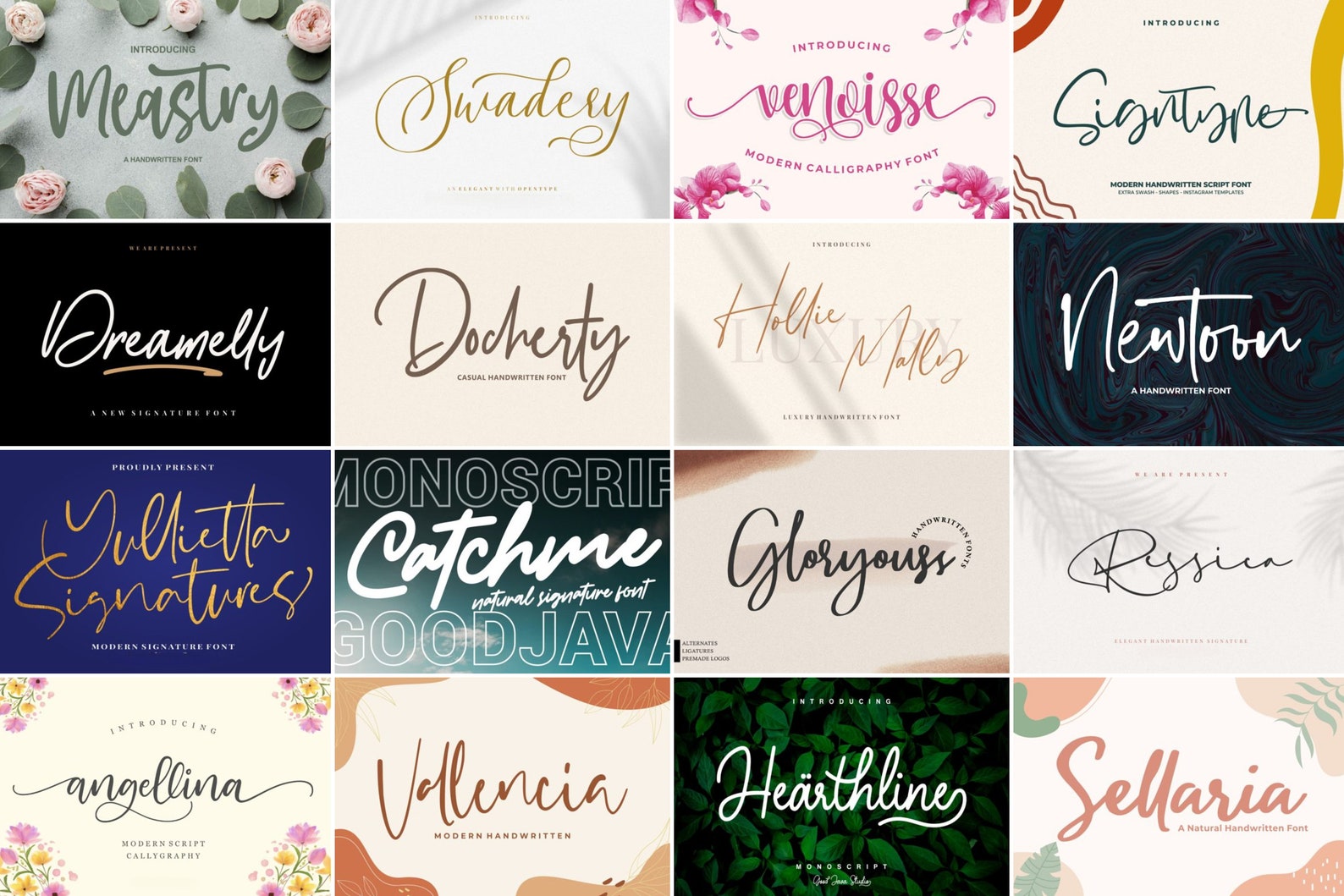 Mega Fonts Bundle, Handwritten Fonts, Calligraphy Fonts, Cricut Font ...