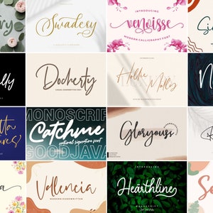 Mega Fonts Bundle, Handwritten Fonts, Calligraphy Fonts, Cricut Font ...