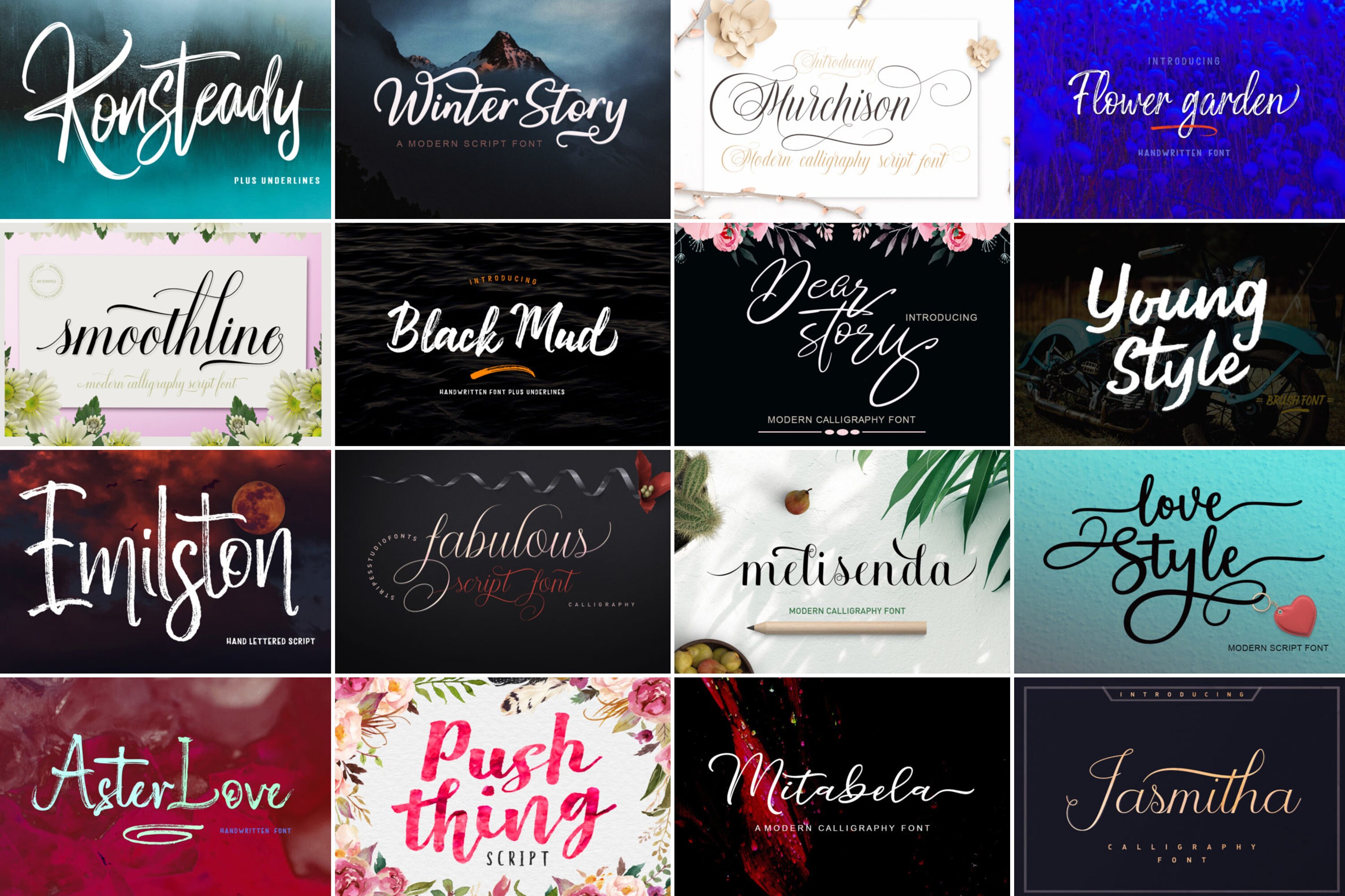 50+ Fonts Bundle Collection With Tails That Can Be Use on Cricut ...
