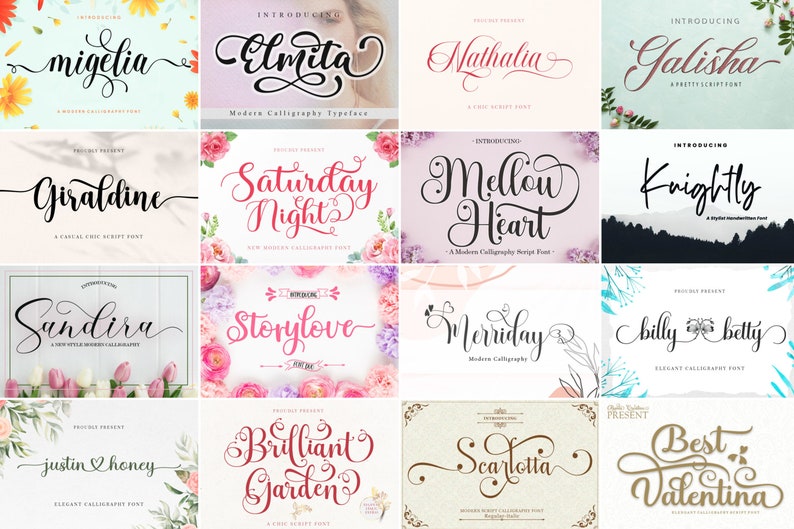 New Bundle Collection Font Bundle - Cricut Fonts - Procreate Fonts ...