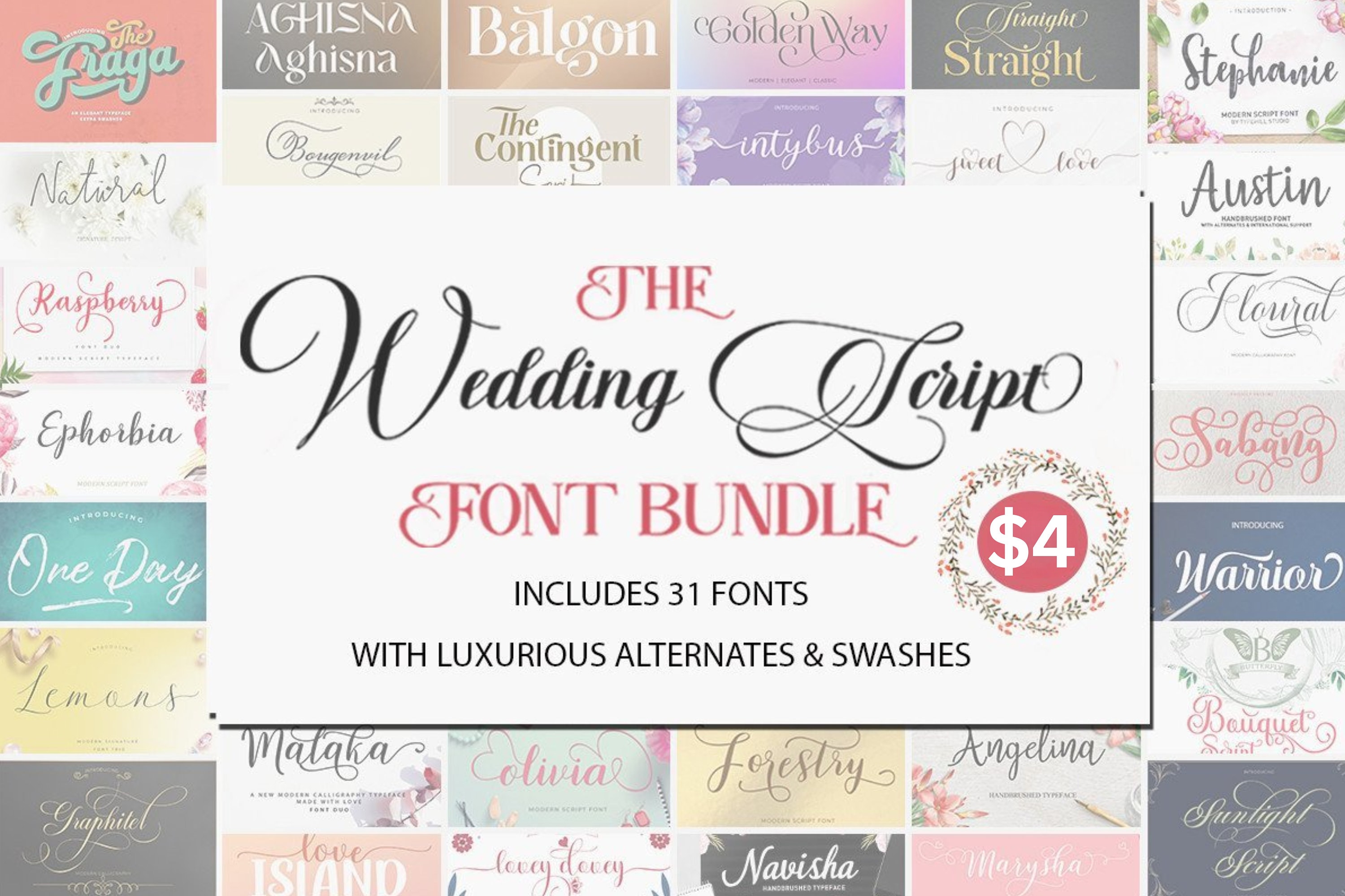Wedding Font - Font Bundle,calligraphy Fonts, Cricut Font, Crafting ...