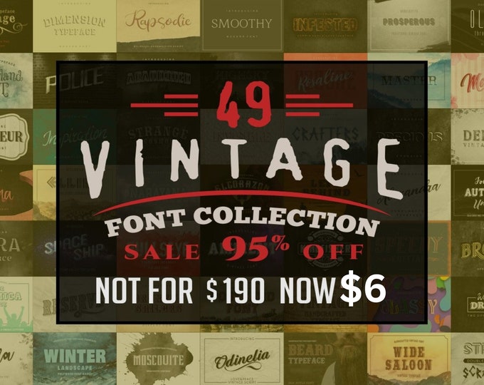 Modern Retro Font Bundle Collection - Font Bundle, Cricut Font, Font ...