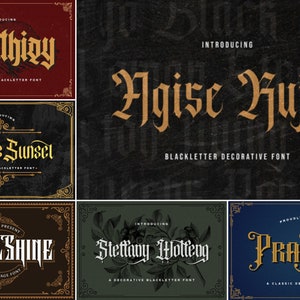 New Blackletter Font Bundle - Font Bundle - Handwritten Font, Calligraphy Font, Script Font ...