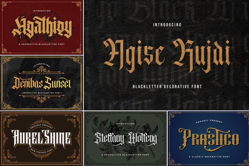 New Blackletter Font Bundle - Font Bundle - Handwritten Font, Calligraphy Font, Script Font ...