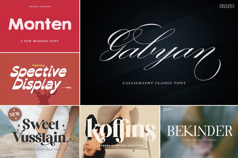 Display & Script Font Bundle - Font Bundle, Handwritten Font, Calligraphy Font, Script Font ...