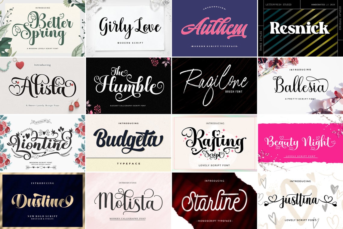 Mega Collections Font Bundle Font Bundle, Cricut Fonts, Procreate Fonts, Crafting Fonts ...