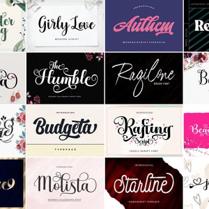 Mega Collections Font Bundle - Font Bundle, Cricut Fonts, Procreate ...