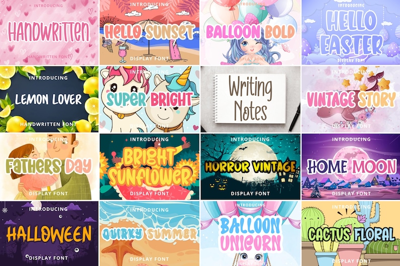64+ Mega Cute Font Collection Bundle, Fonts Bundle Collection With ...