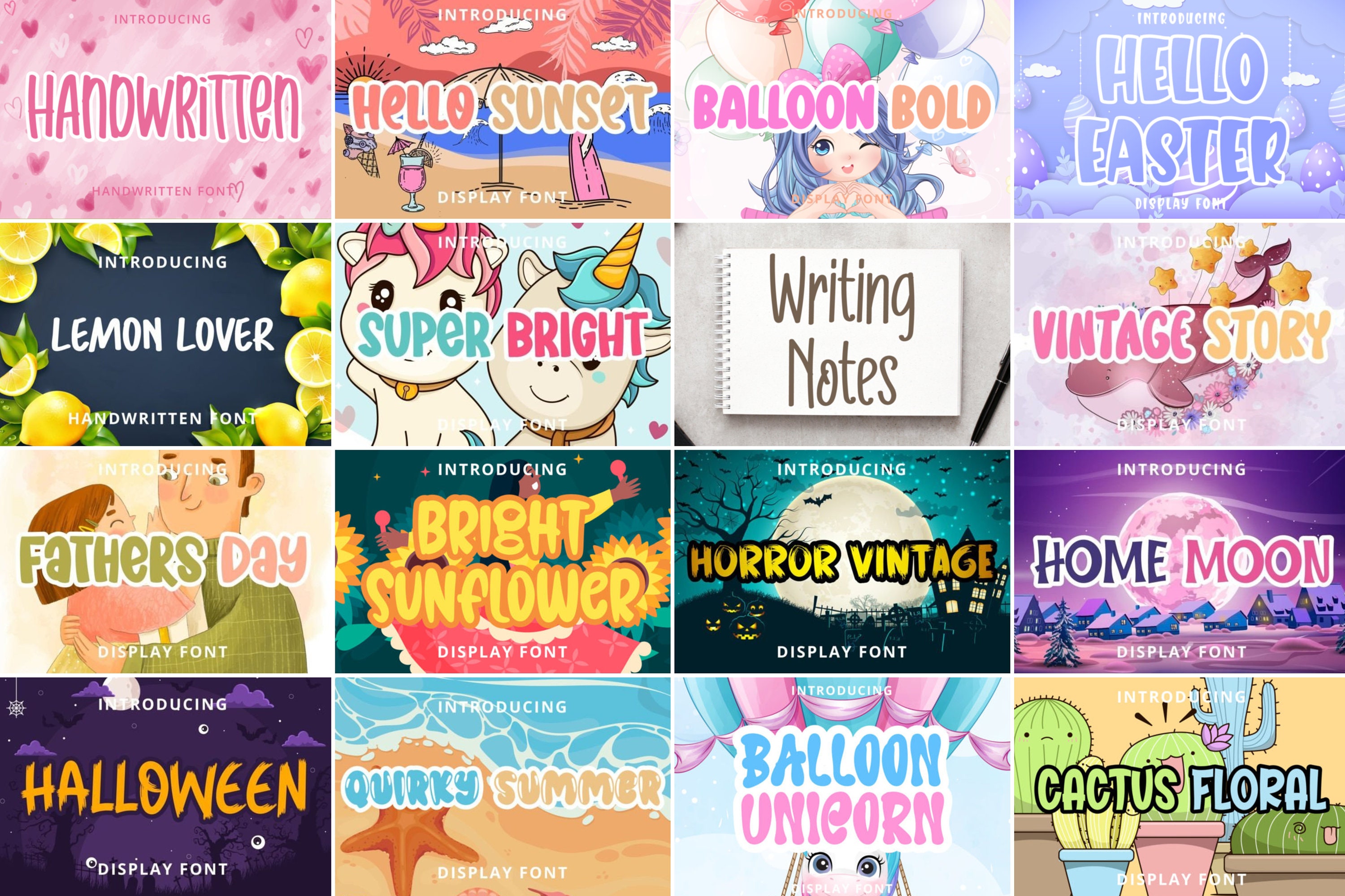 64+ Mega Cute Font Collection Bundle, Fonts Bundle Collection With ...