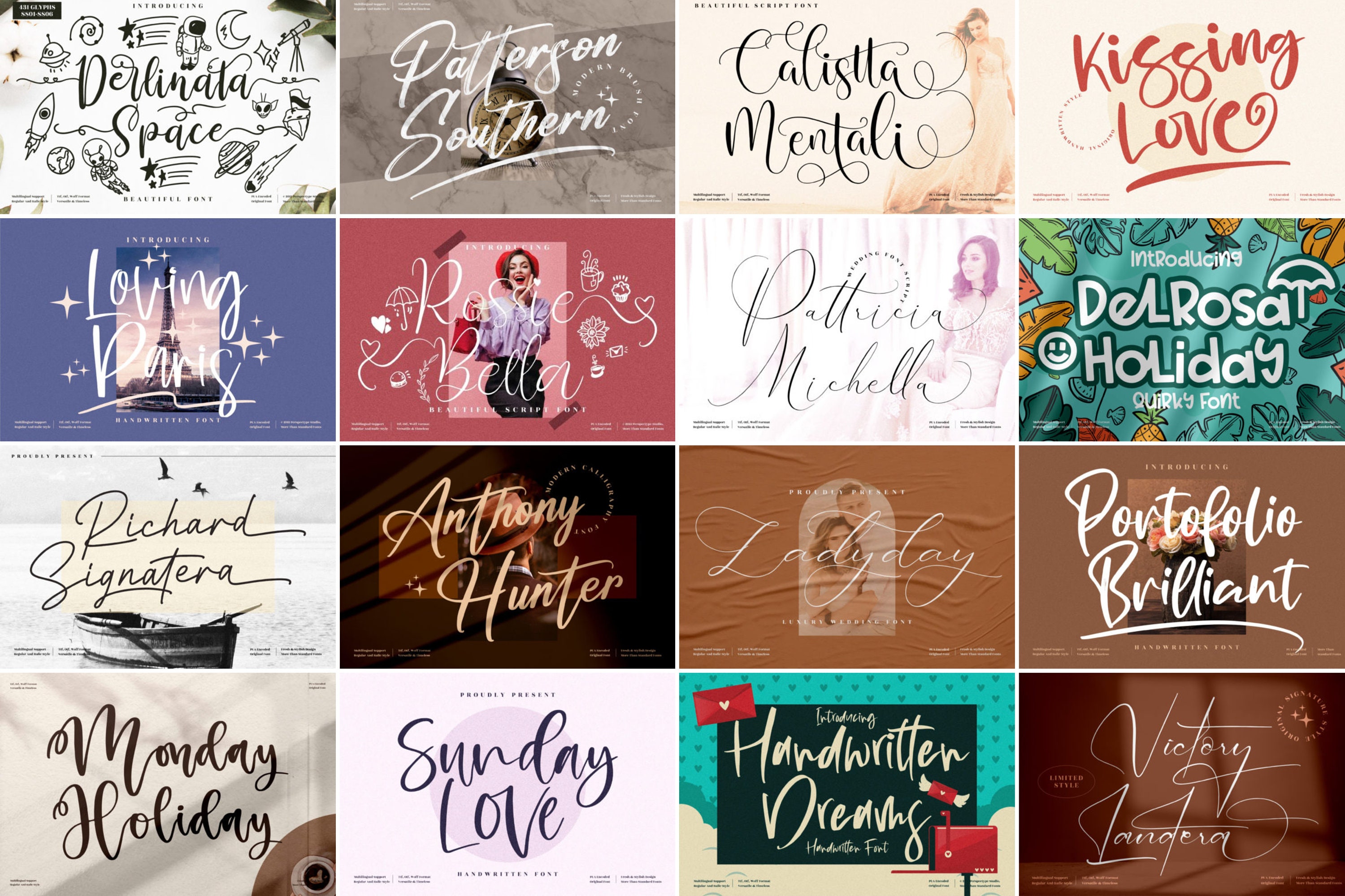 Mega Collections Font Bundle Font Bundle, Cricut Fonts, Procreate Fonts ...
