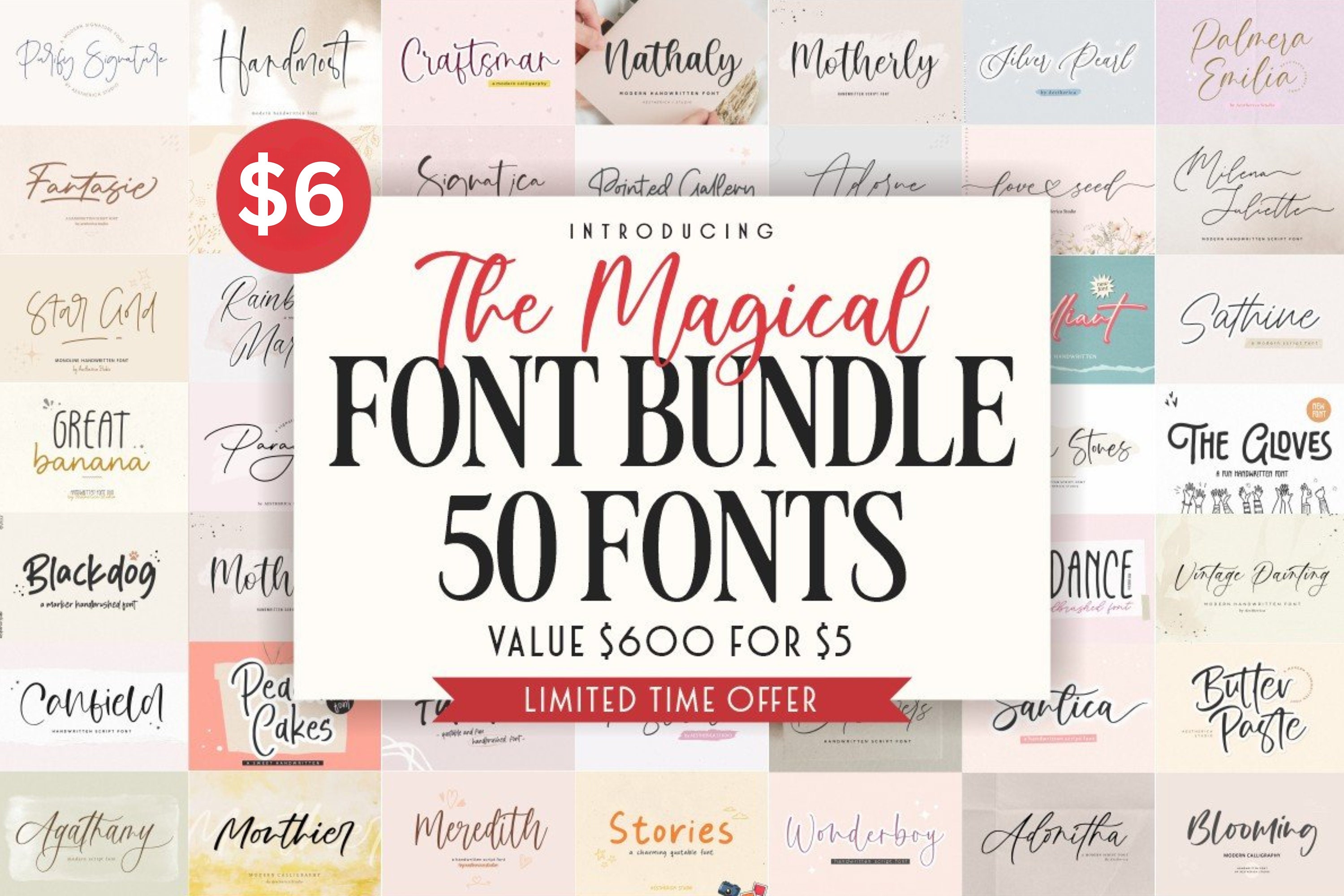 New Magical Font Bundle - Font Bundle, Handwritten Font, Calligraphy ...