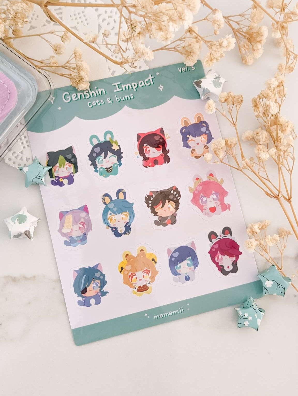 Genshin Impact Sticker Sheet Vol 5. Tighnari, Venti, Beidou, Xiangling ...