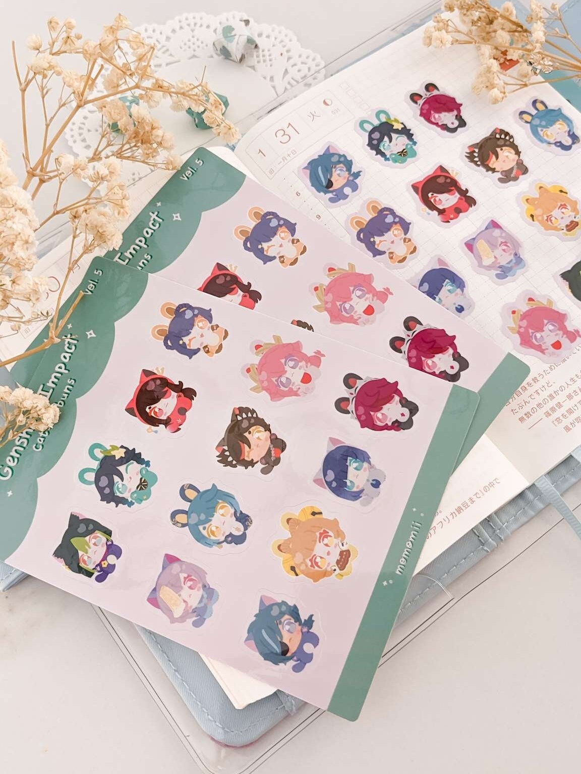 Genshin Impact Sticker Sheet Vol 5. Tighnari, Venti, Beidou, Xiangling ...