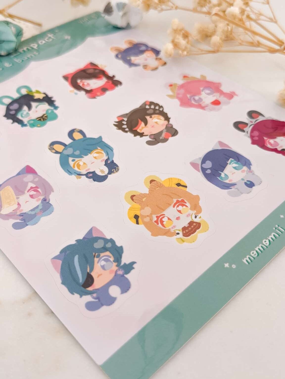 Genshin Impact Sticker Sheet Vol 5. Tighnari, Venti, Beidou, Xiangling ...