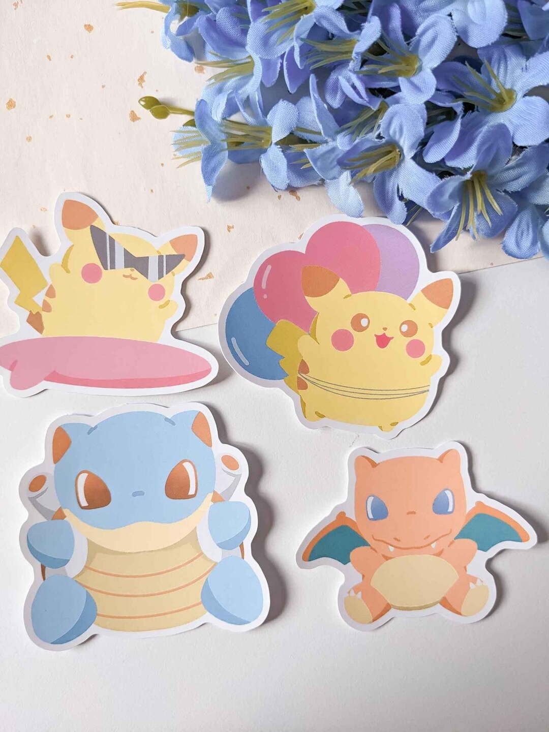 Pokemon Matte Vinyl Sticker | Pikachu, Charizard, Blastoise | Pokemon ...